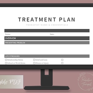 Simple Treatment Plan Template for Therapists, Counselors ...