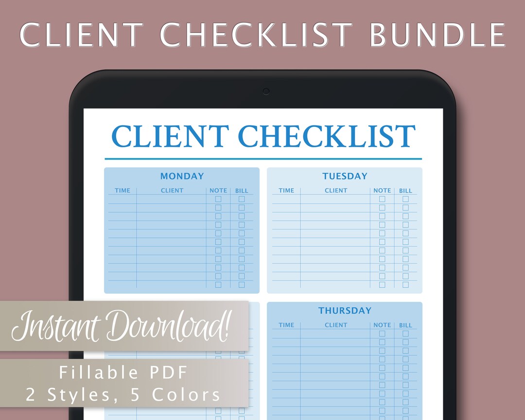 Therapist Client Checklist Planner Template Bundle for Counselors ...