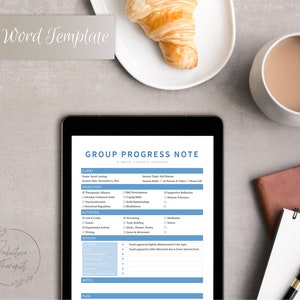 Group Therapy Progress Note Template for Therapists, Counselors ...