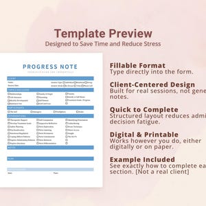 IFS Progress Note Template for Therapists, Counselors, Psychologists ...