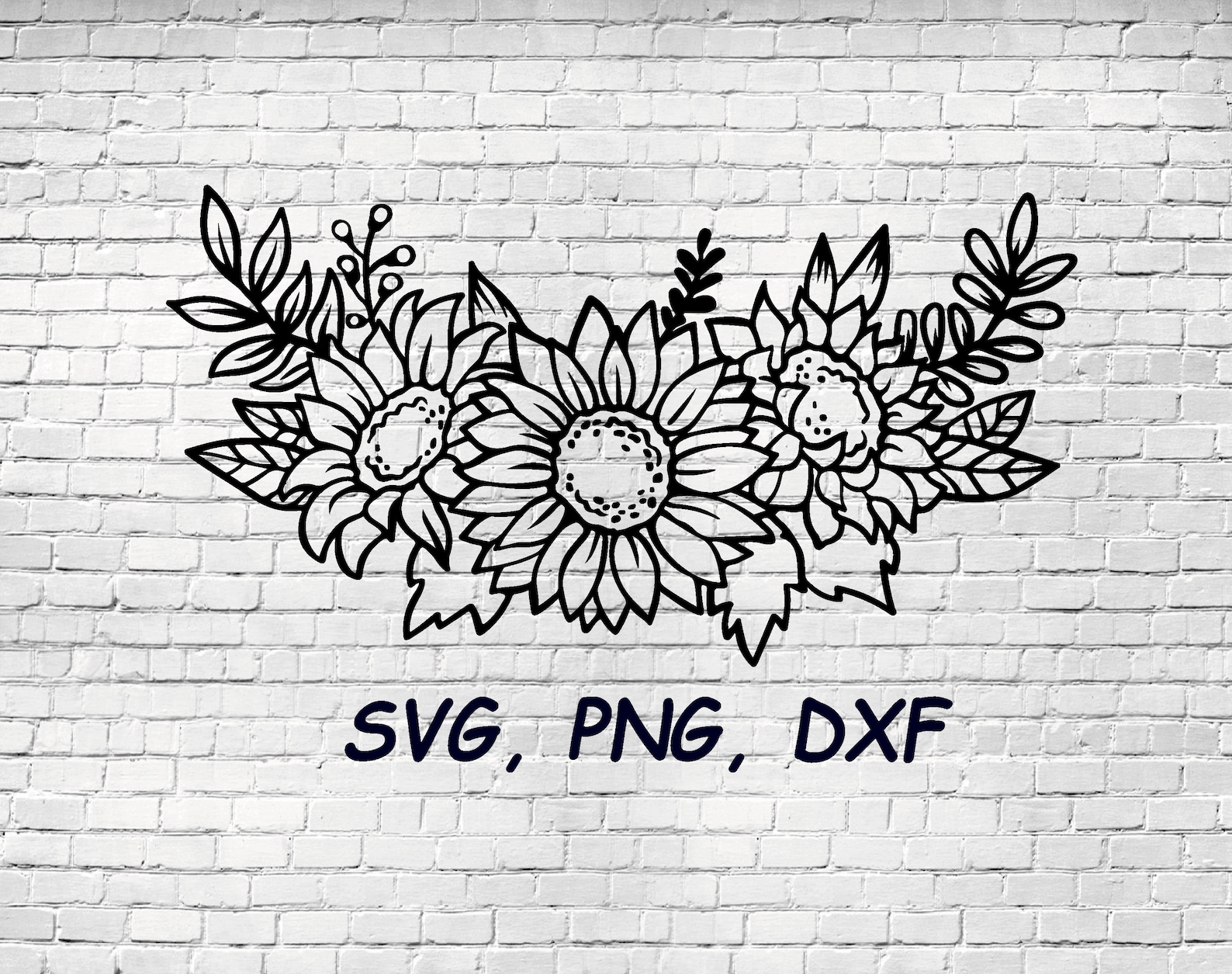 Sunflower Svg Floral Border Svg Floral Swag Svg Wildflower Etsy Italia