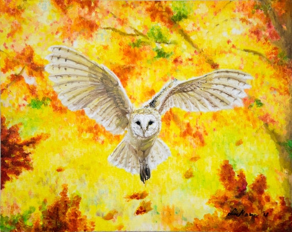 Original Oil Painting Owl Painting Nature Art Handmade - Etsy