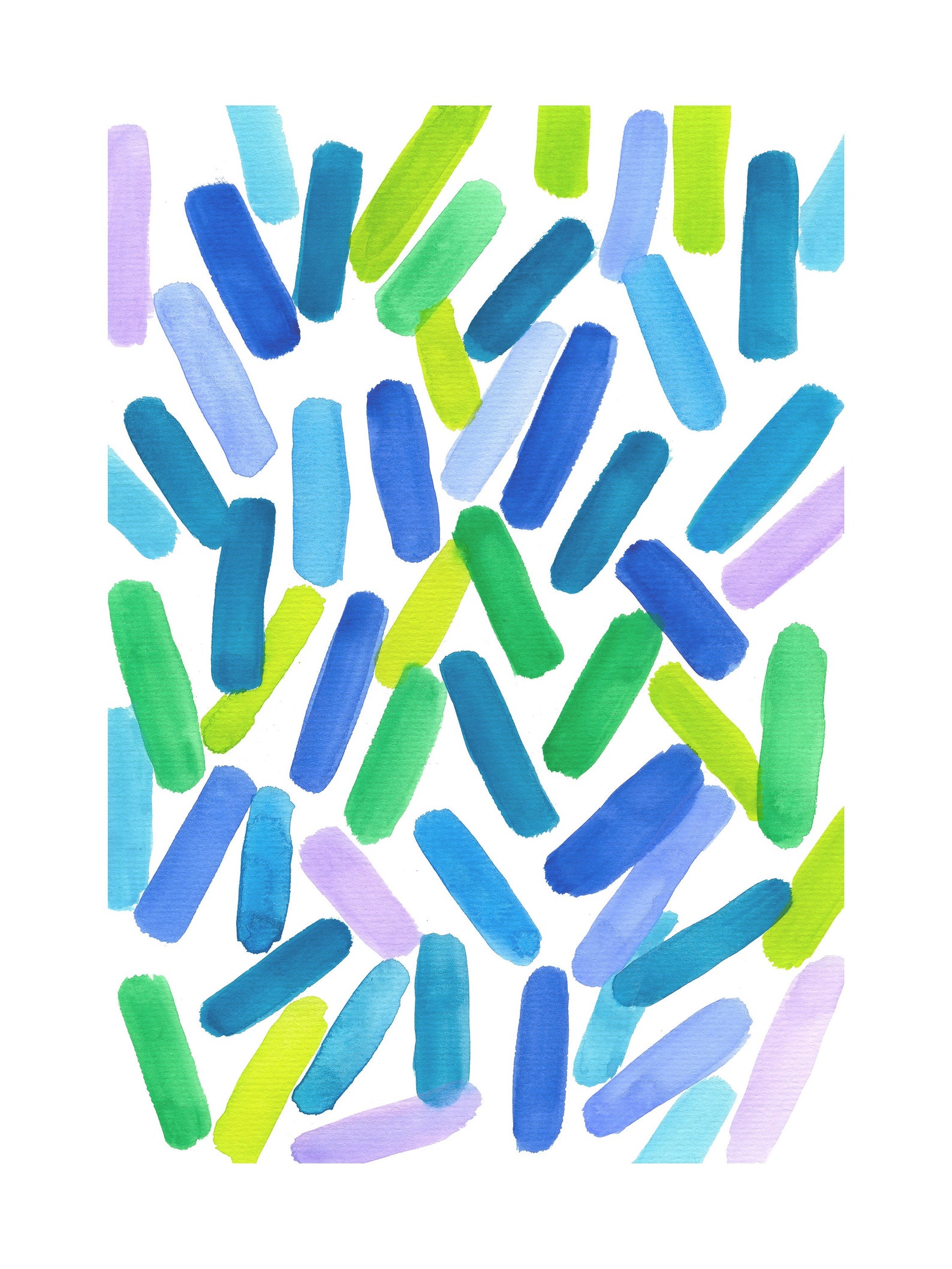 Cool Color Sprinkles Abstract Watercolor Bright Color Art - Etsy