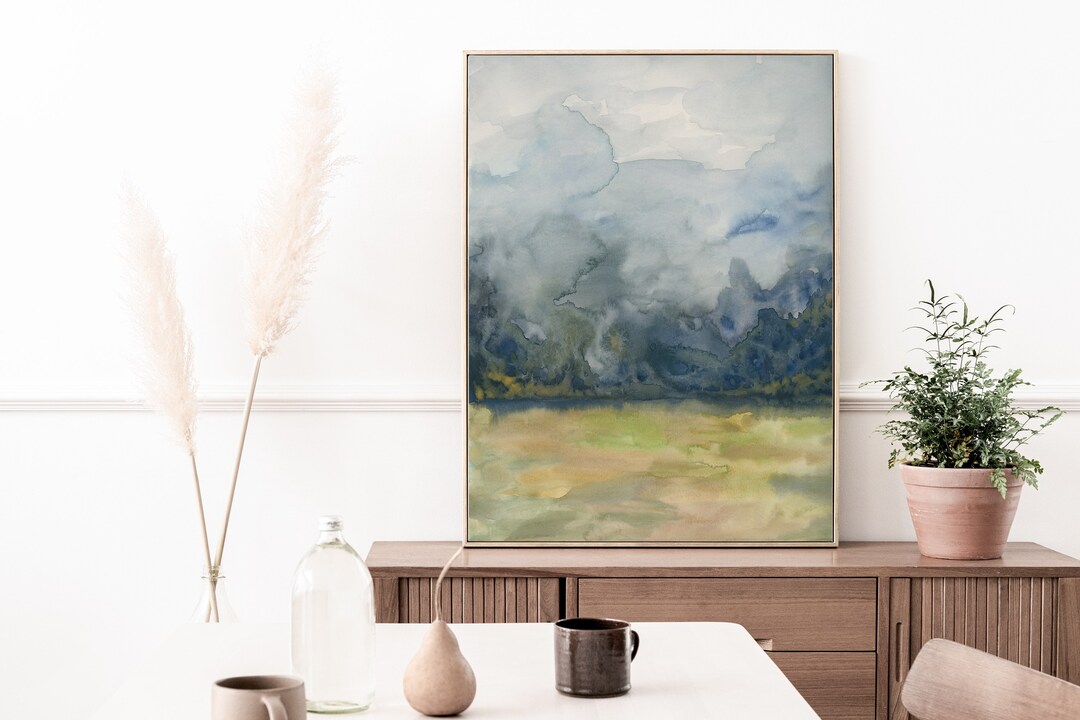 Abstract Blue and Yellow Landscape Abstract Landscape - Etsy