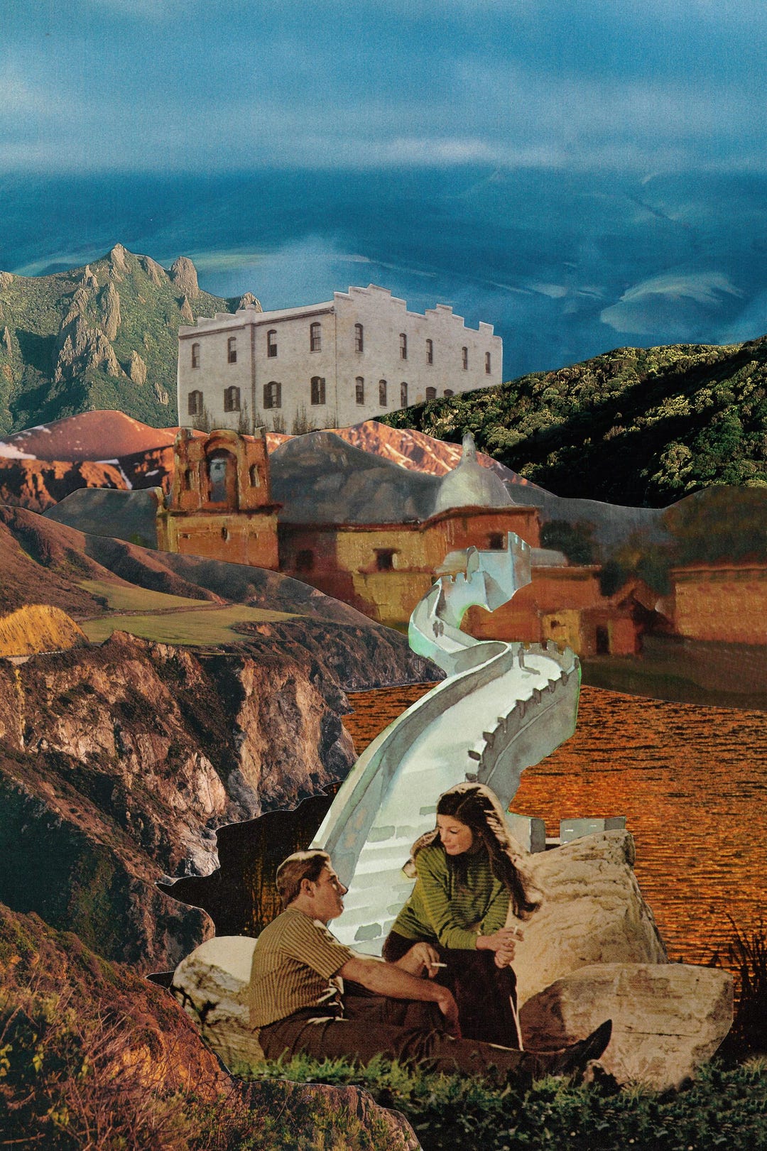 Bridge the Gap - Surreal Collage Art - Dreamlike Wall Art - Vintage Cut ...