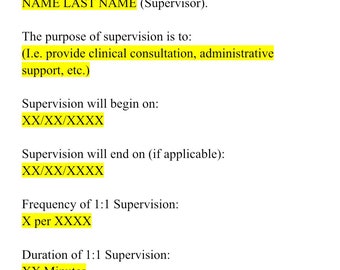 Direct Service/clinical Supervision Note Template - Etsy