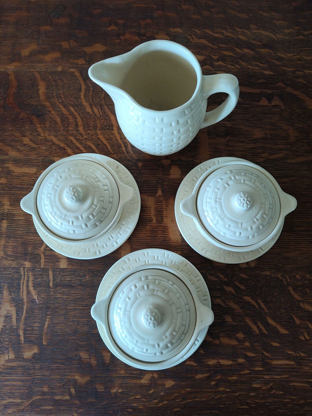 Weller Pottery Pierre Pitcher With Casseroles Set - Etsy