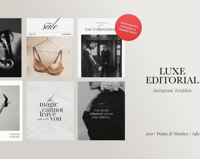 Minimal Fashion Editorial Instagram Post and Stories Template | Canva ...