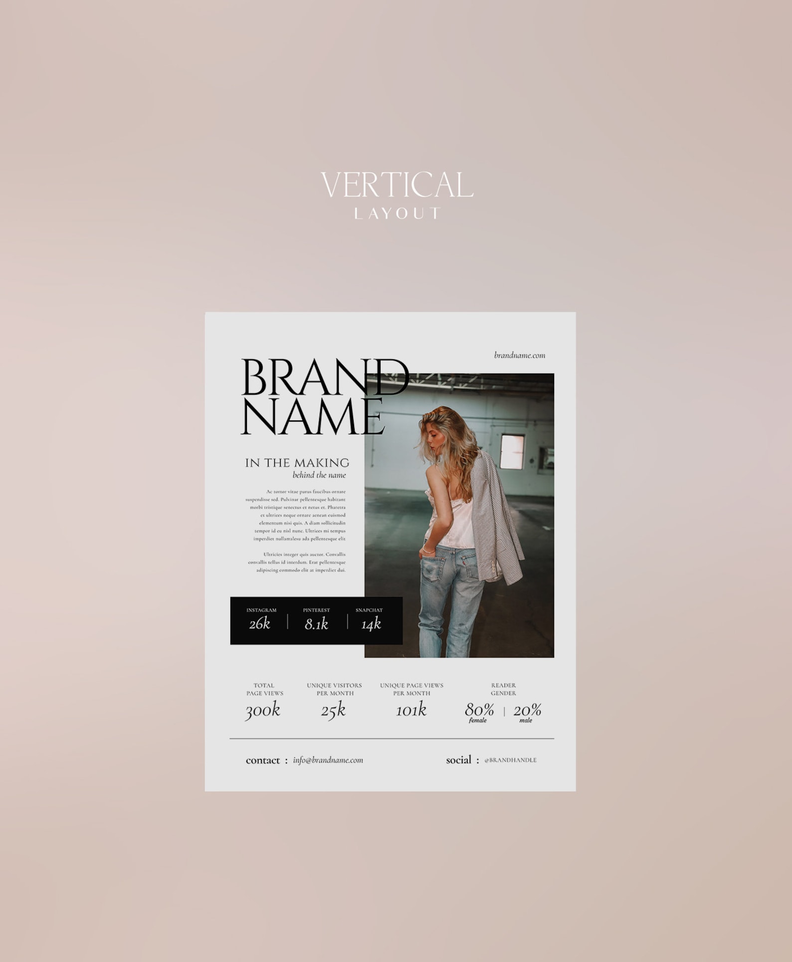 One-page Influencer Media Kit | Instagram Media Kit | Influencer ...