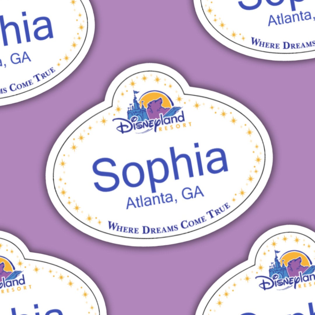 Disney Name Tag Sticker, Disneyland Name Tag, Cast Member Name Tag ...