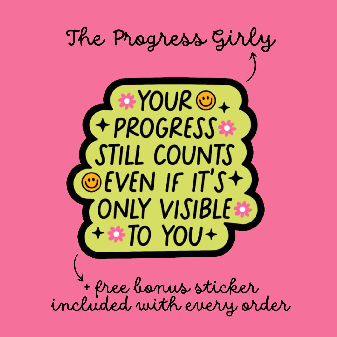 Progress Sticker, Positive Vibes Sticker, Trendy Stickers, Motivational ...