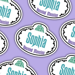 Haunted Mansion Name Tag, Disney Name Tag Sticker, Walt Disney World ...