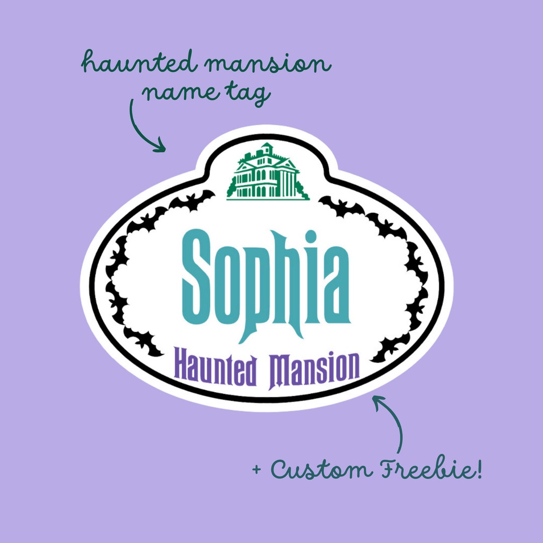 Haunted Mansion Name Tag, Disney Name Tag Sticker, Walt Disney World ...