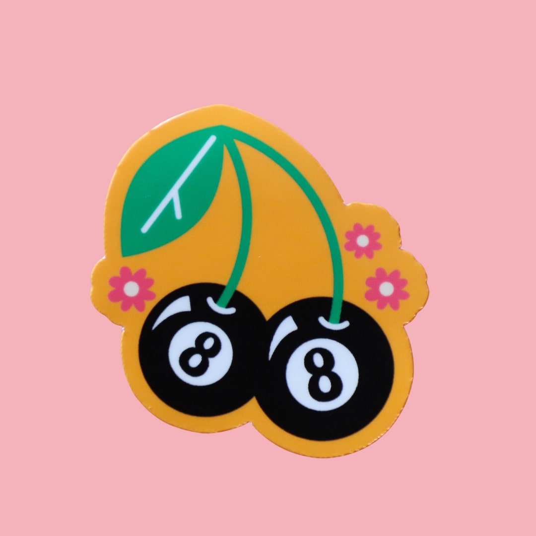 8 Ball Cherries Sticker, Girly Stickers, Trendy Stickers, Cute Stickers ...