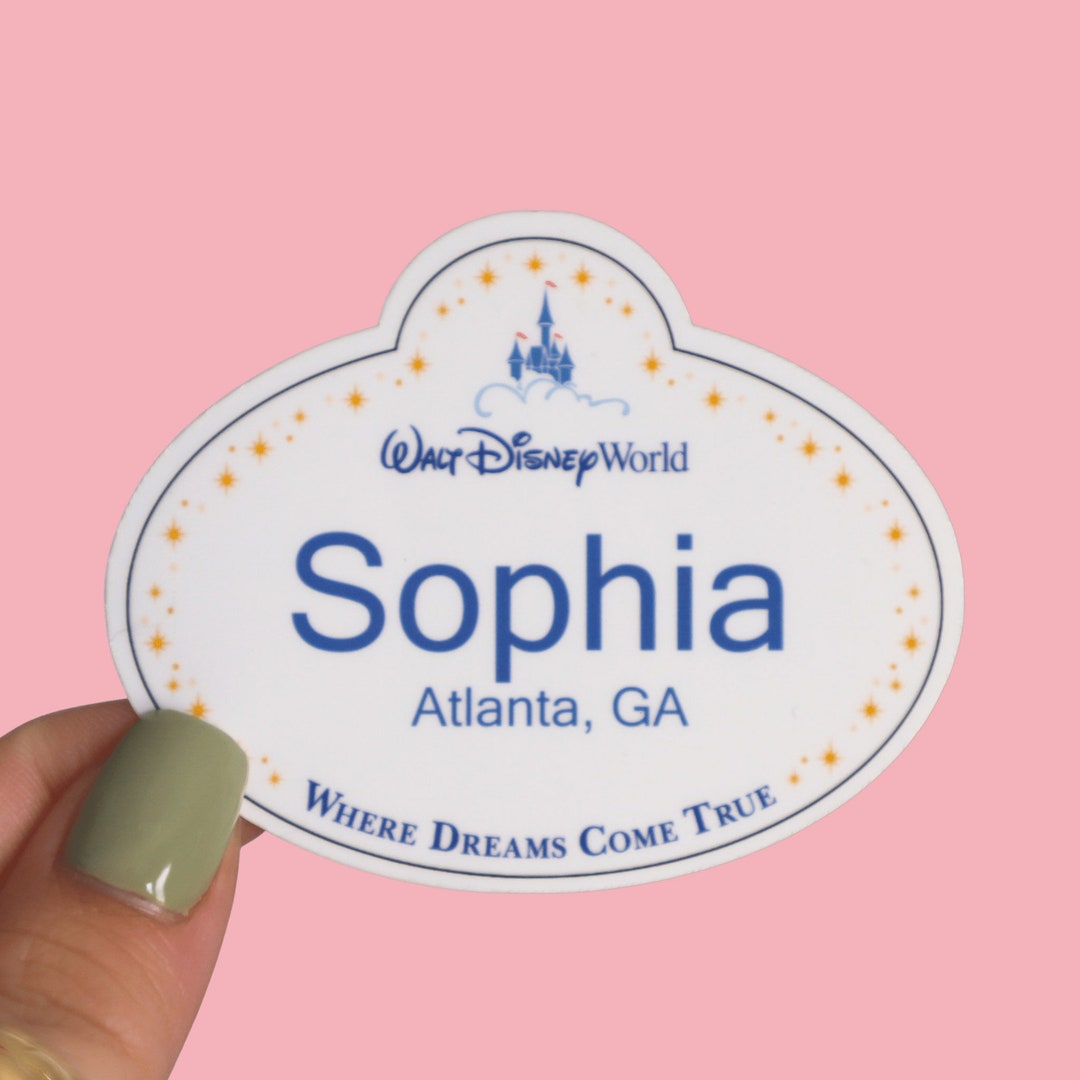 Disney Name Tag Sticker, Walt Disney World Name Tag, Cast Member Name ...