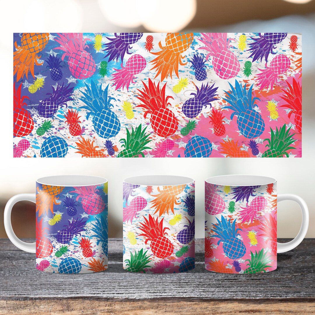 Sublimation Pineapple Mug Design Coffee Mug 11oz With Colorful - Etsy