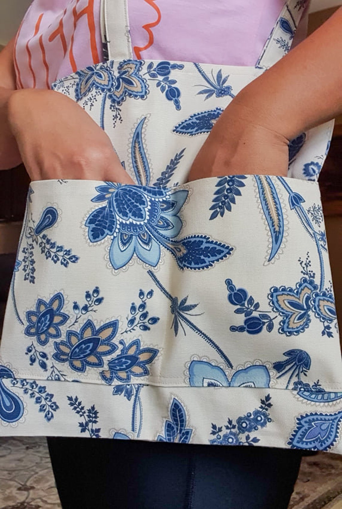 Canvas Fabric Tote Bag With Pockets Printed Canvas Tote Bag - Etsy