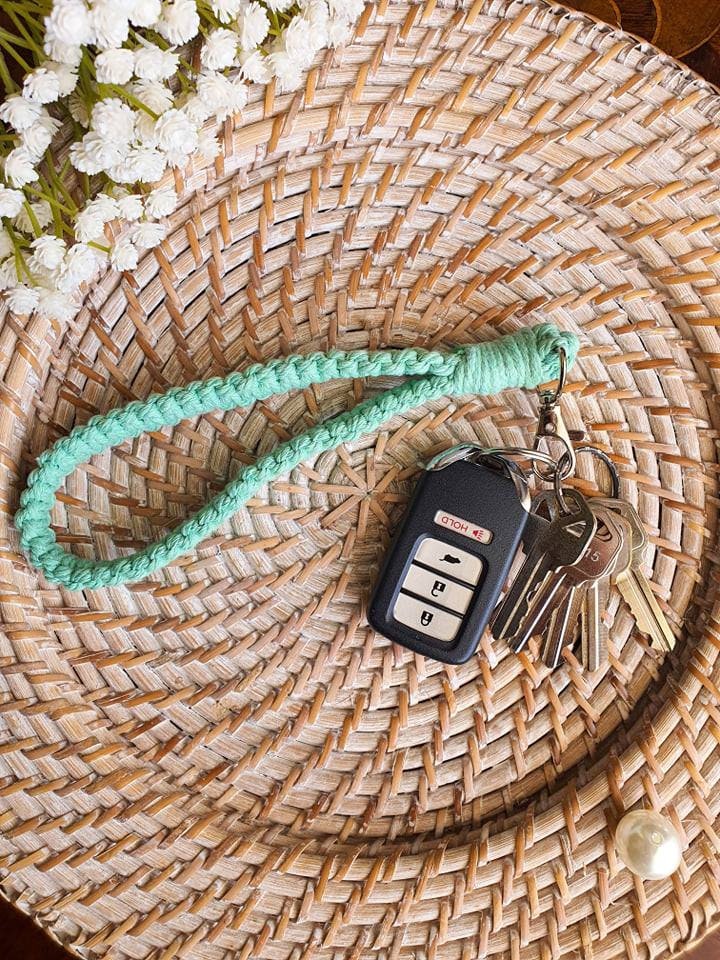 Macrame Keychain Macrame Wristlet Key Fob Lobster Claw - Etsy