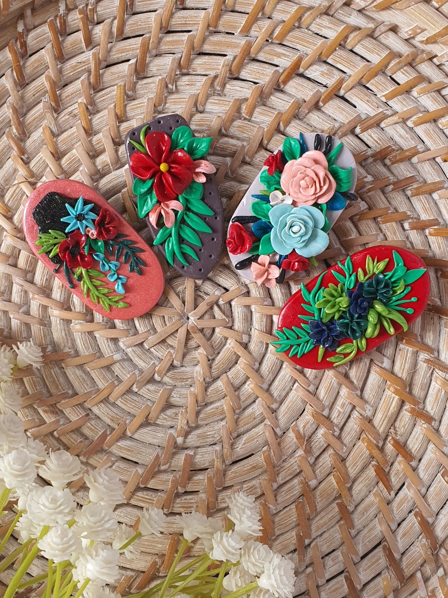 Polymer Clay Barrettes Polymer Clay Hair Clips Alligator | Etsy