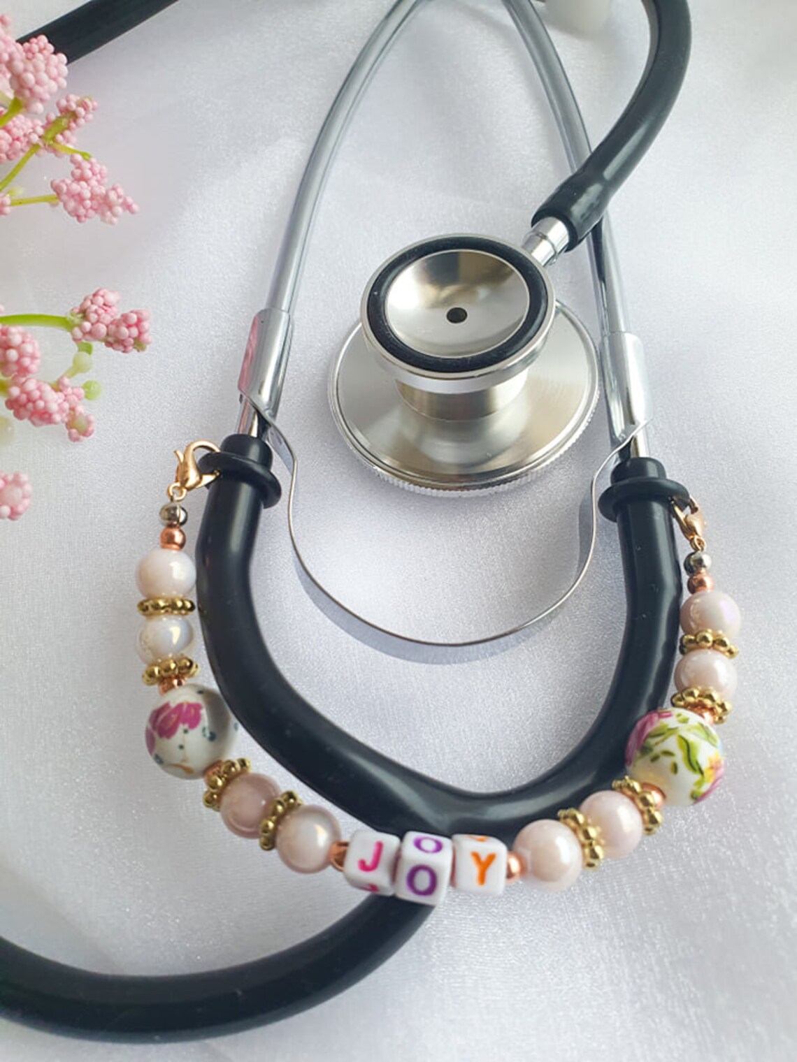 Stethoscope I.D tag customize I.D tag with beads stethoscope | Etsy
