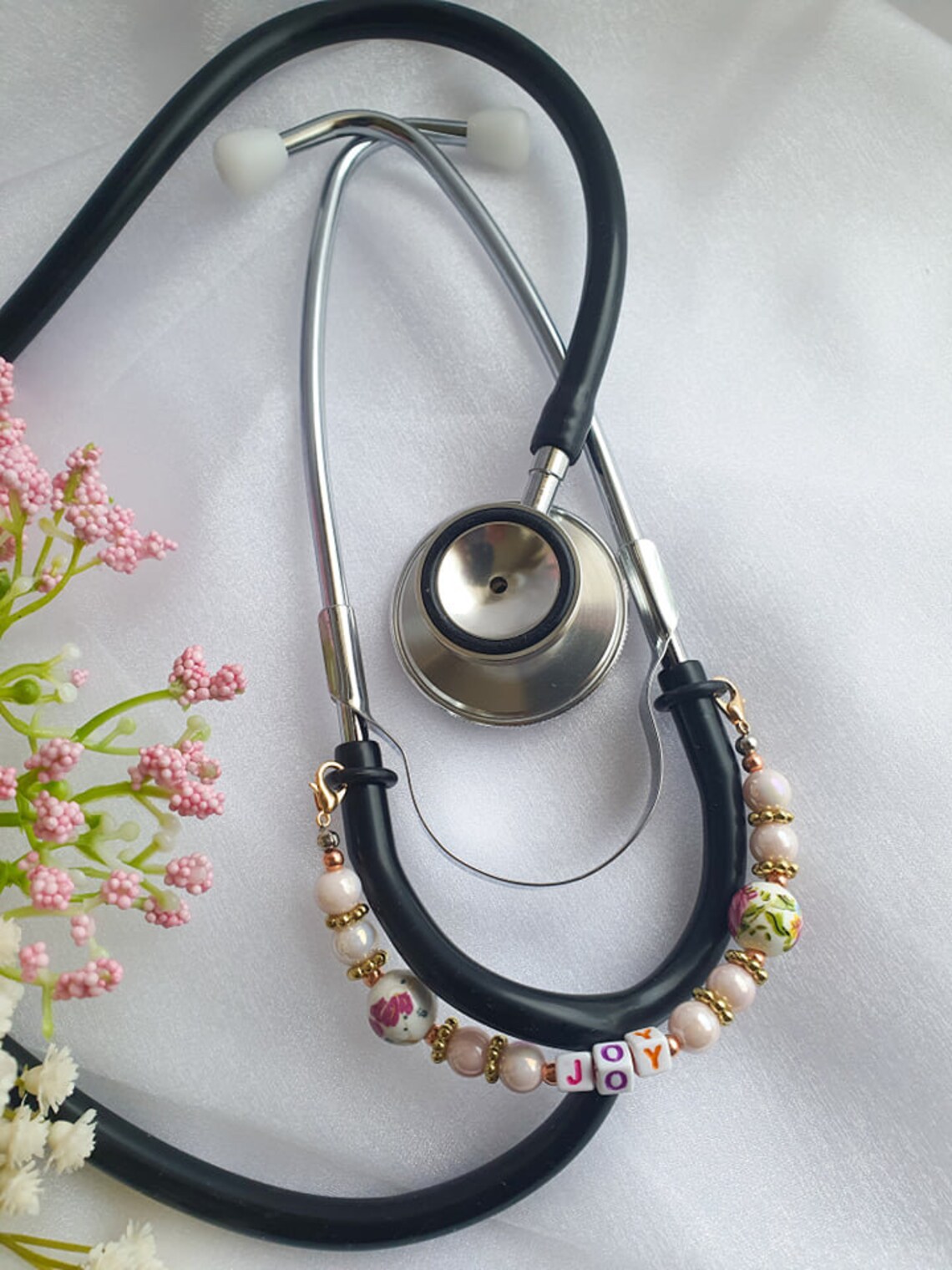 Stethoscope I.D tag customize I.D tag with beads stethoscope | Etsy