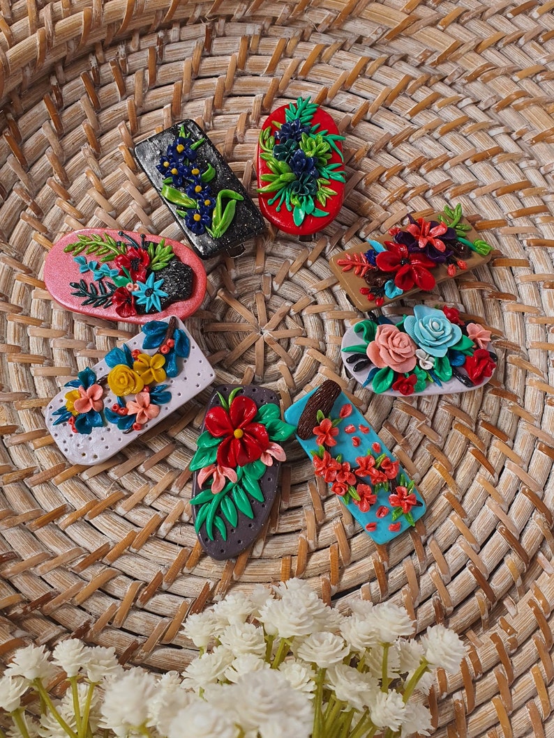 Polymer Clay Barrettes Polymer Clay Hair Clips Alligator - Etsy