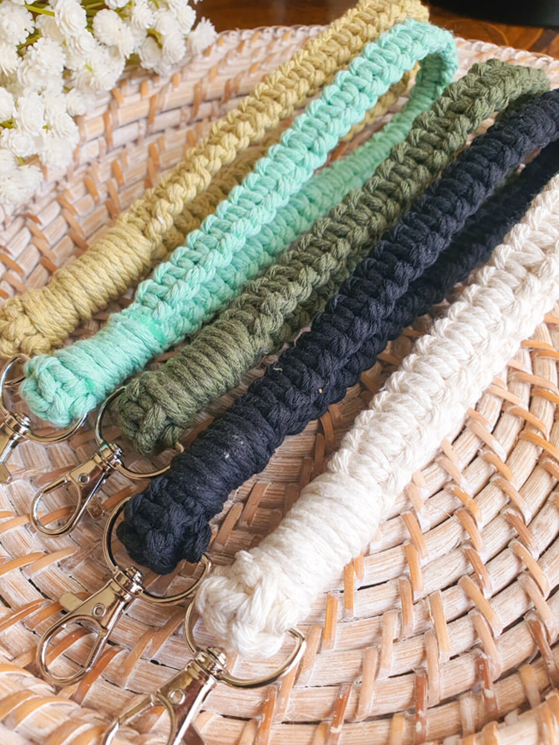 Macrame Keychain Macrame Wristlet Key Fob Lobster Claw - Etsy