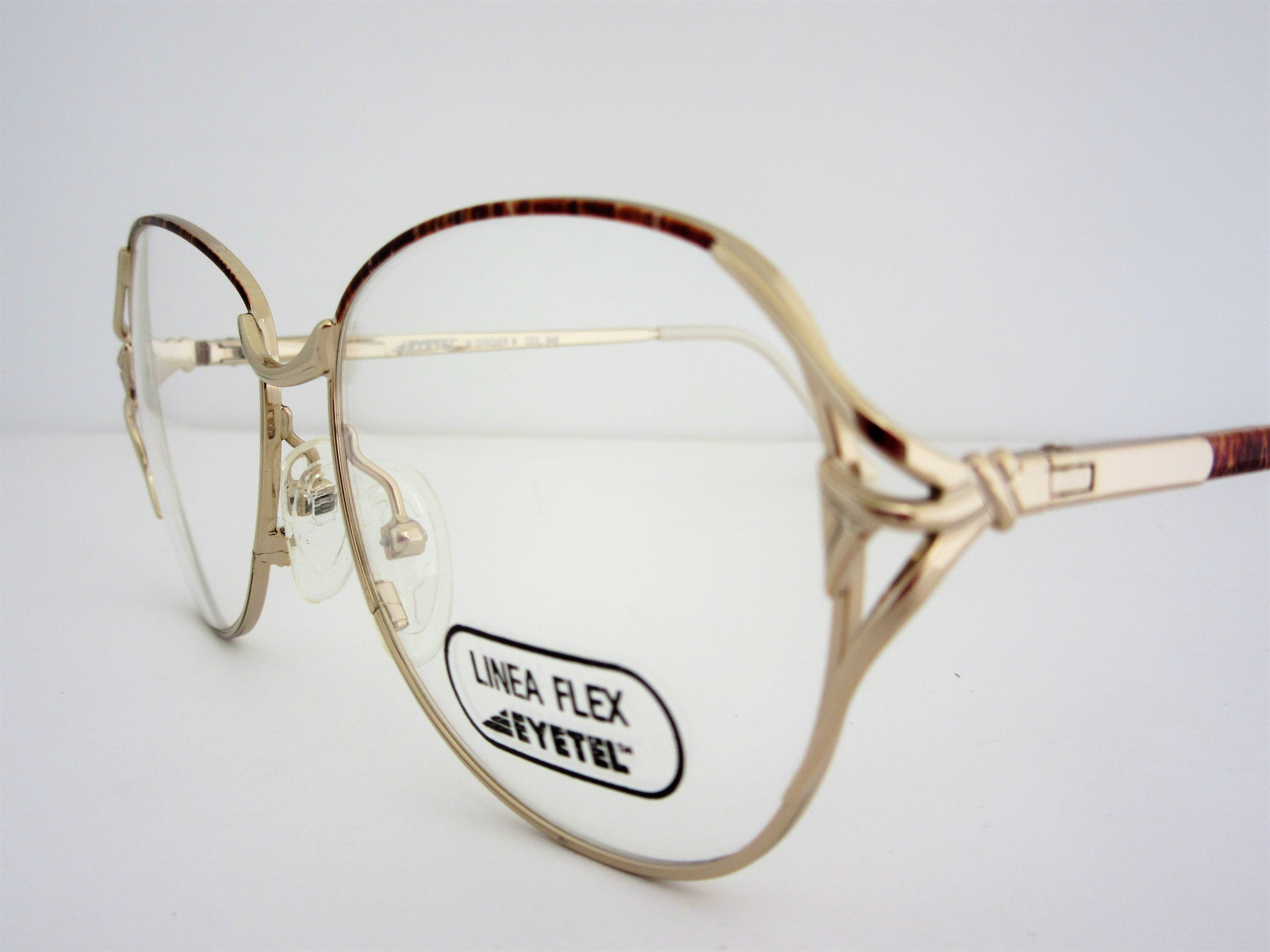 LINEA FLEX EYETEL 'ginger' Women's Gold and Brown Mottled Eyeglass ...