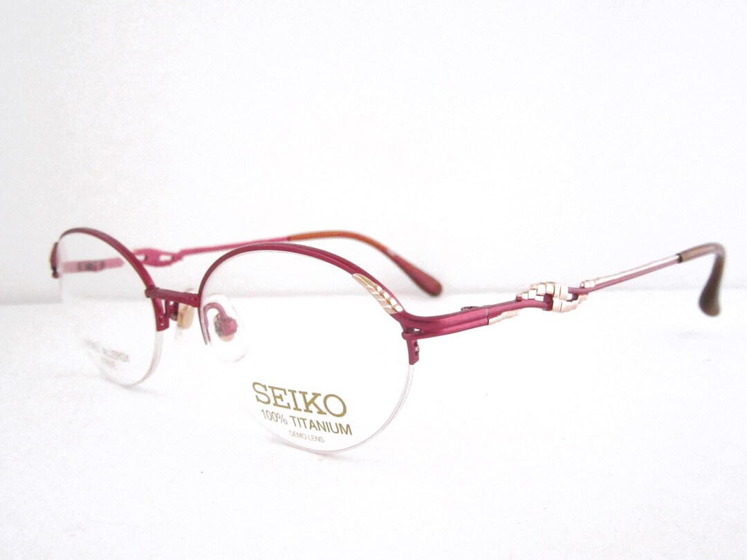SEIKO T- 064 Women's Eyeglass Frames Titanium Semi Rimless 1990s Made ...
