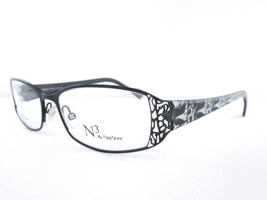 Miyagi Eyewear Women's Black Eyeglass Frames Vintage Italy New Old ...