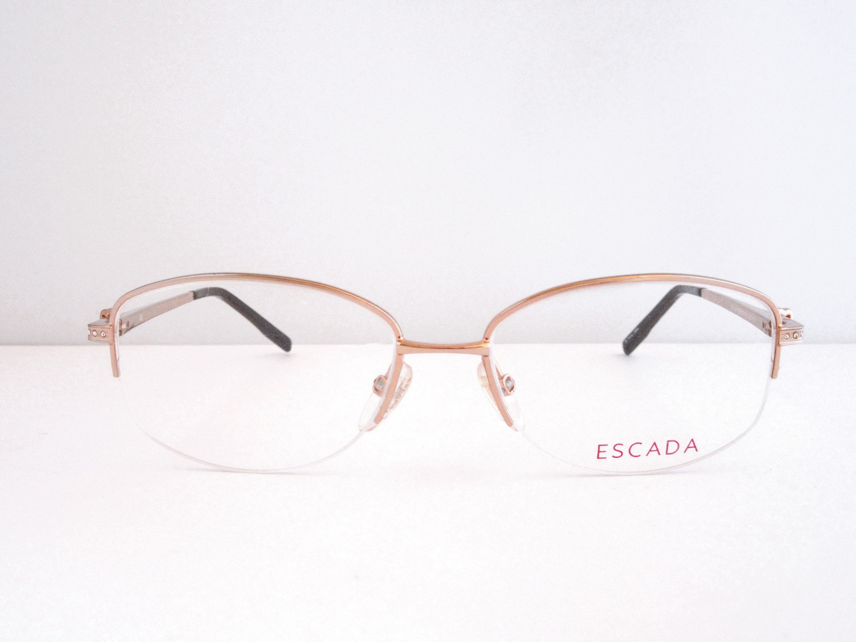 ESCADA VES607S Women's Semi Rimless Eyeglasses Frames Gold With Hearts ...