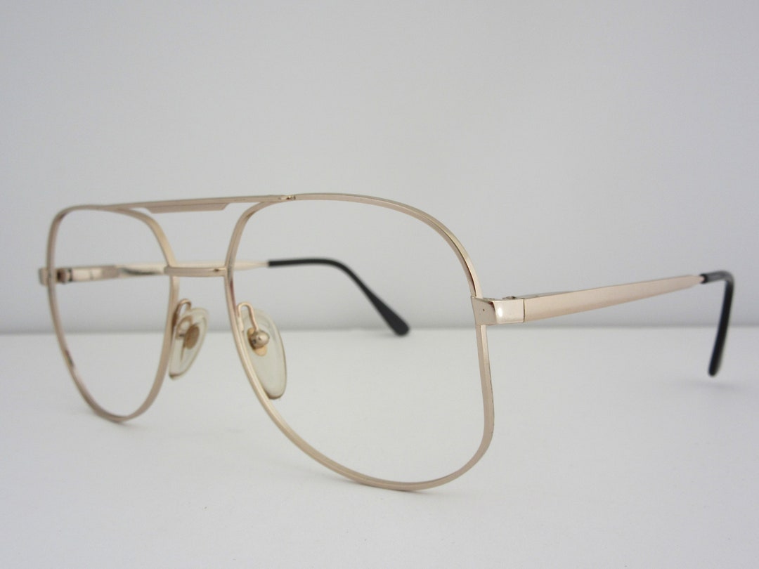 Morel Large Men's Aviator Gold Eyeglass Frames Handmade in France New ...