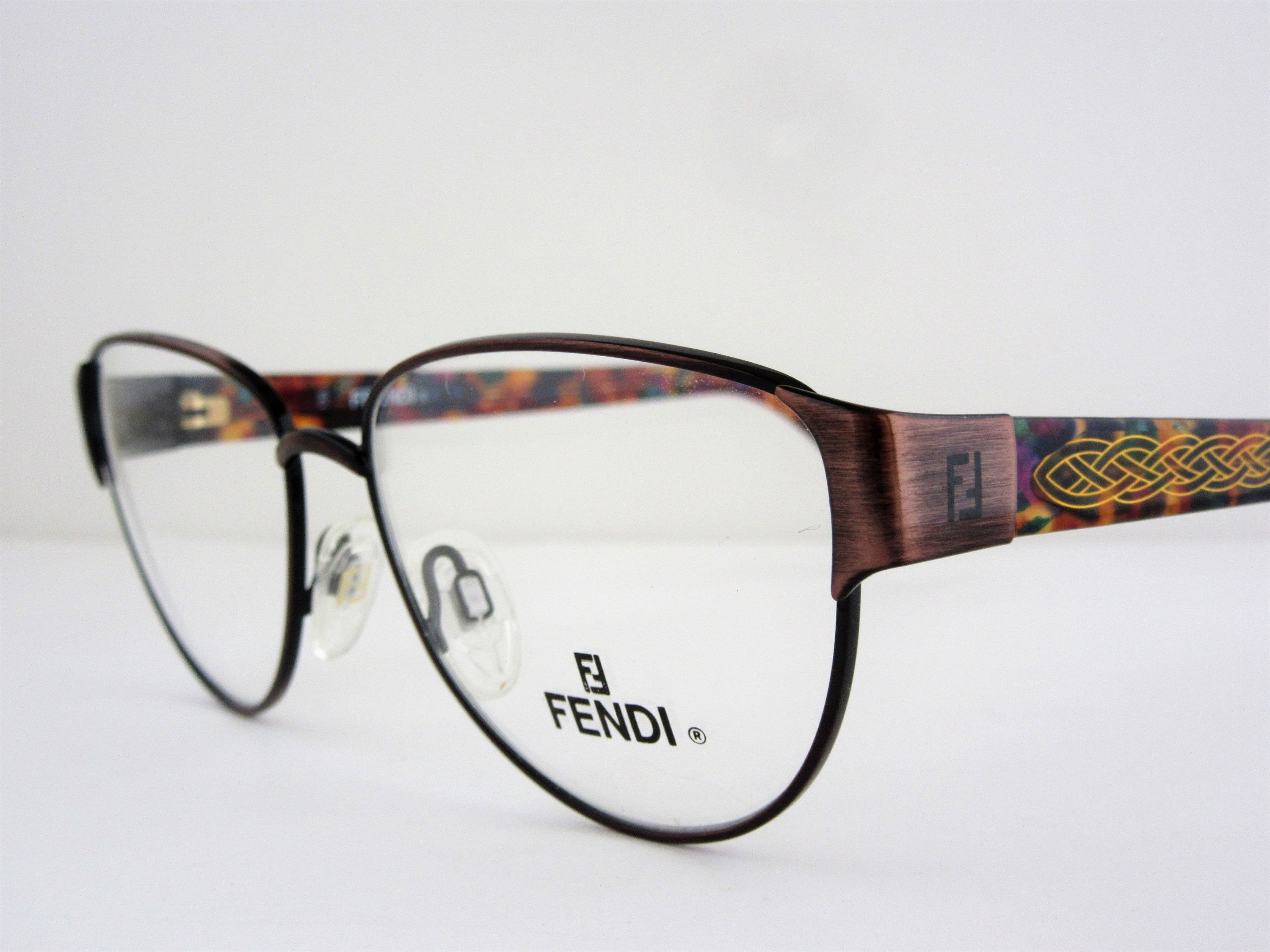 FENDI Mod. F16 Espresso/multi Amber Women's Vintage Eyeglass Frames ...