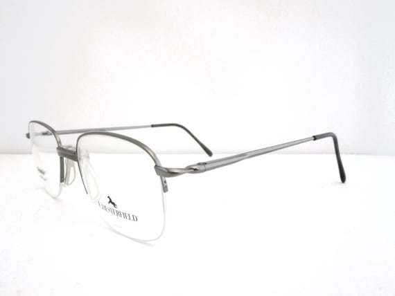 Men's Semi Rimless Eyeglass Frames Chesterfield Flexo… - Gem
