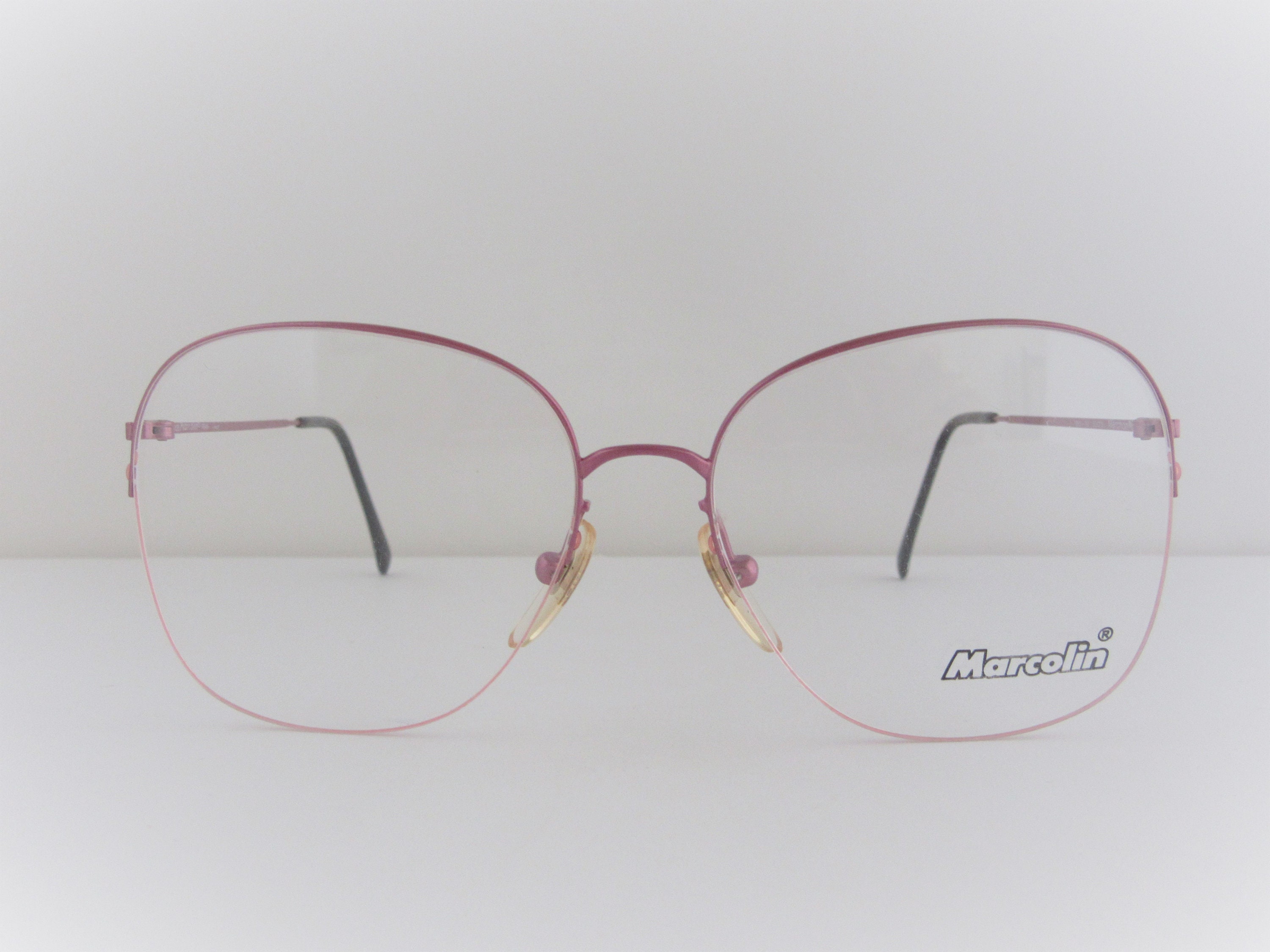 MARCOLIN by Marchon Women's Pink Semi Rimless Eyeglass Frames 80s Made ...