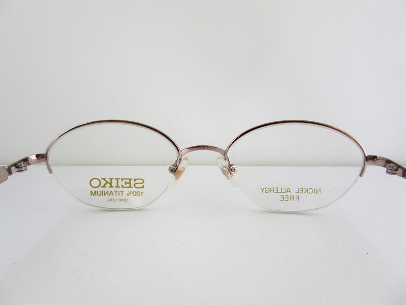 SEIKO T- 063 Women's Pure Titanium Semi Rimless Eyeglass Frames 1990s ...