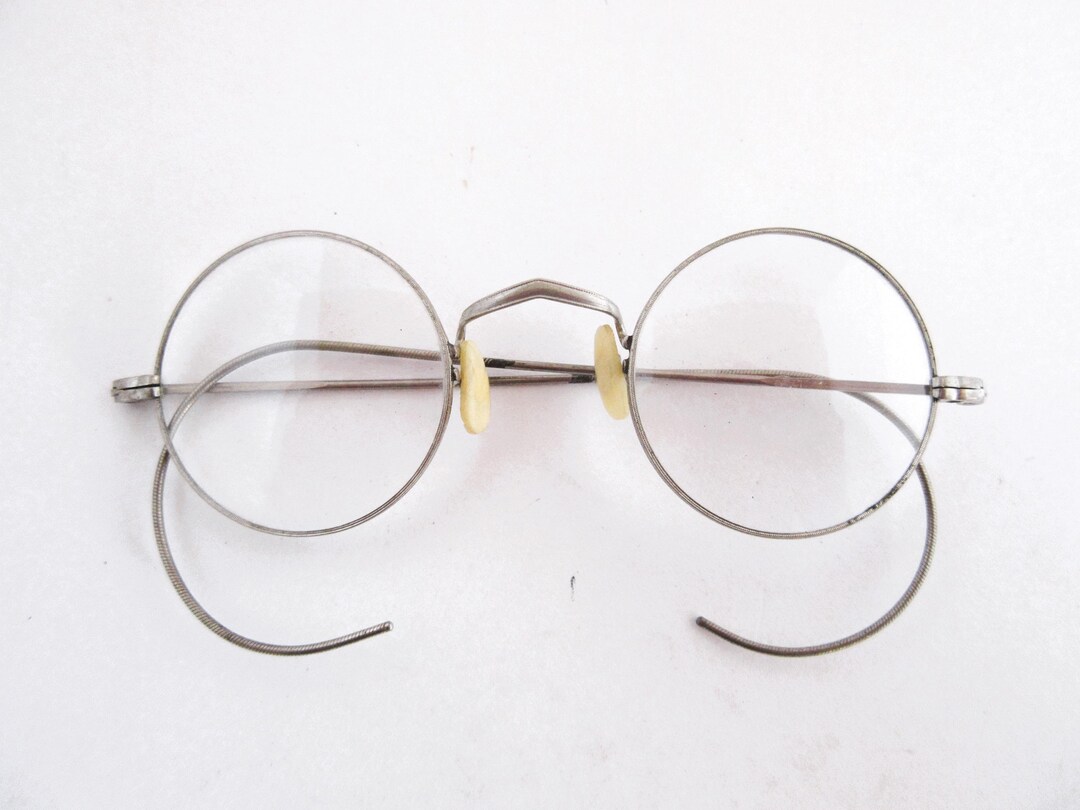 Vintage Antique Round Silver Spectacles or Eyeglasses With Cable ...