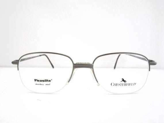 Men's Semi Rimless Eyeglass Frames Chesterfield Flexo… - Gem