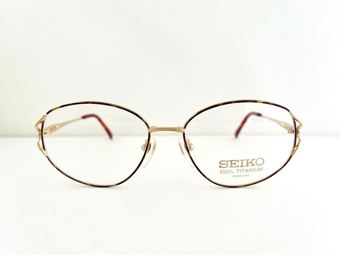 SEIKO T 358 Women's Tortoise & Gold Titanium Eyeglass Frames Vintage ...