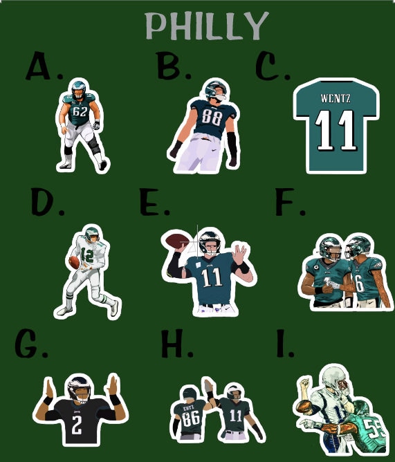 Philadelphia Football Stickers - Etsy