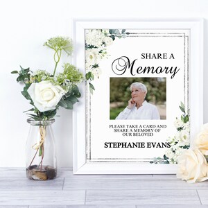 Share a Memory Sign & Card Printable, Share a Memory Card Funeral ...