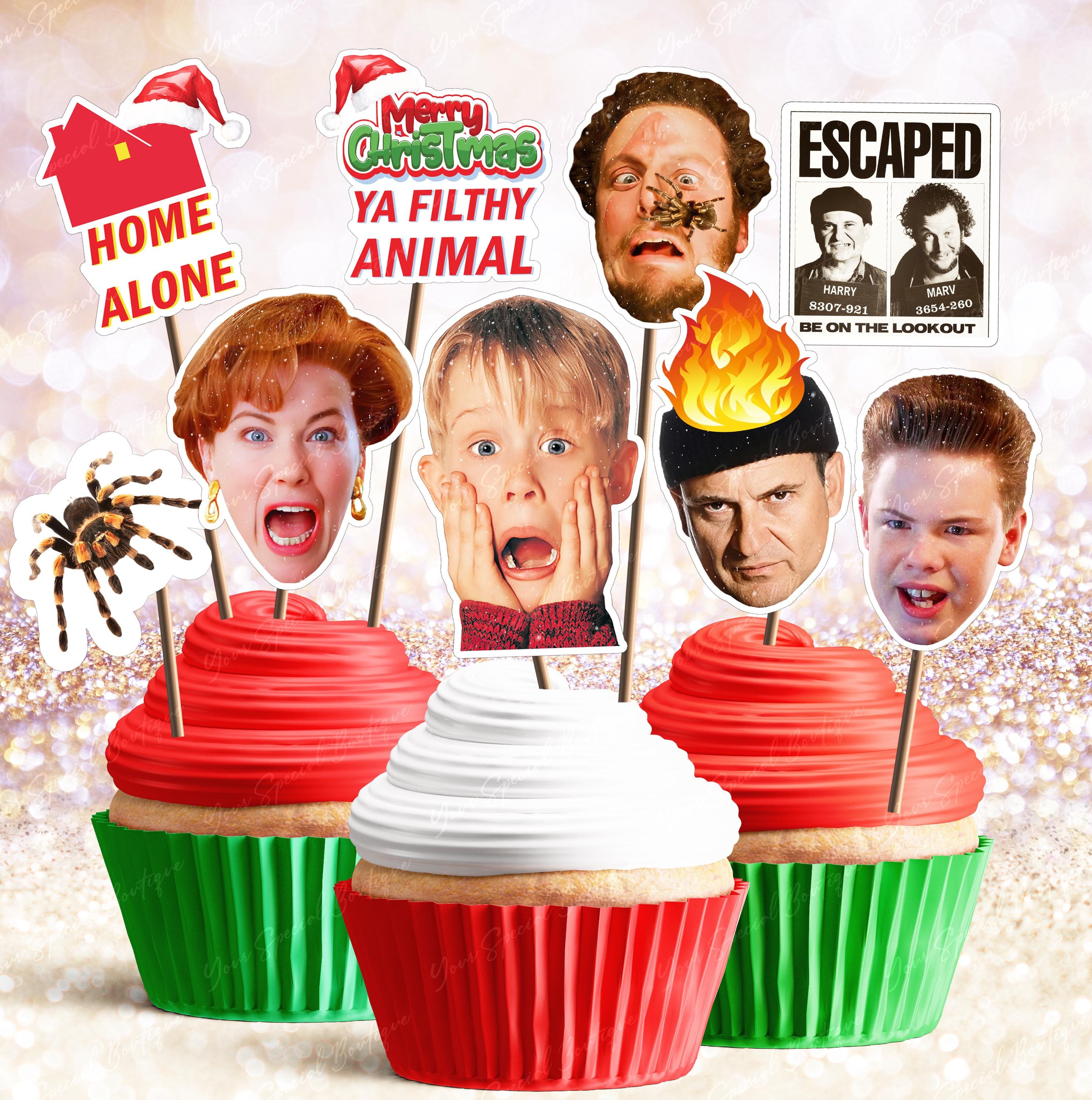 Home Alone Christmas Cupcake Toppers, Cupcake Home Alone Printable ...
