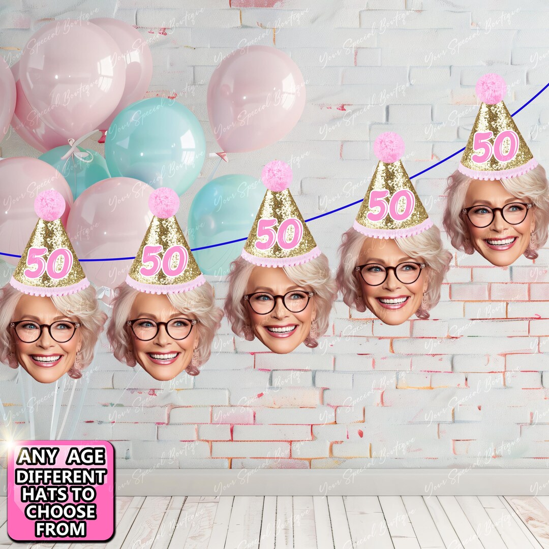 Personalized Face Banner, Glitter Party Decoration (digital File) - Etsy