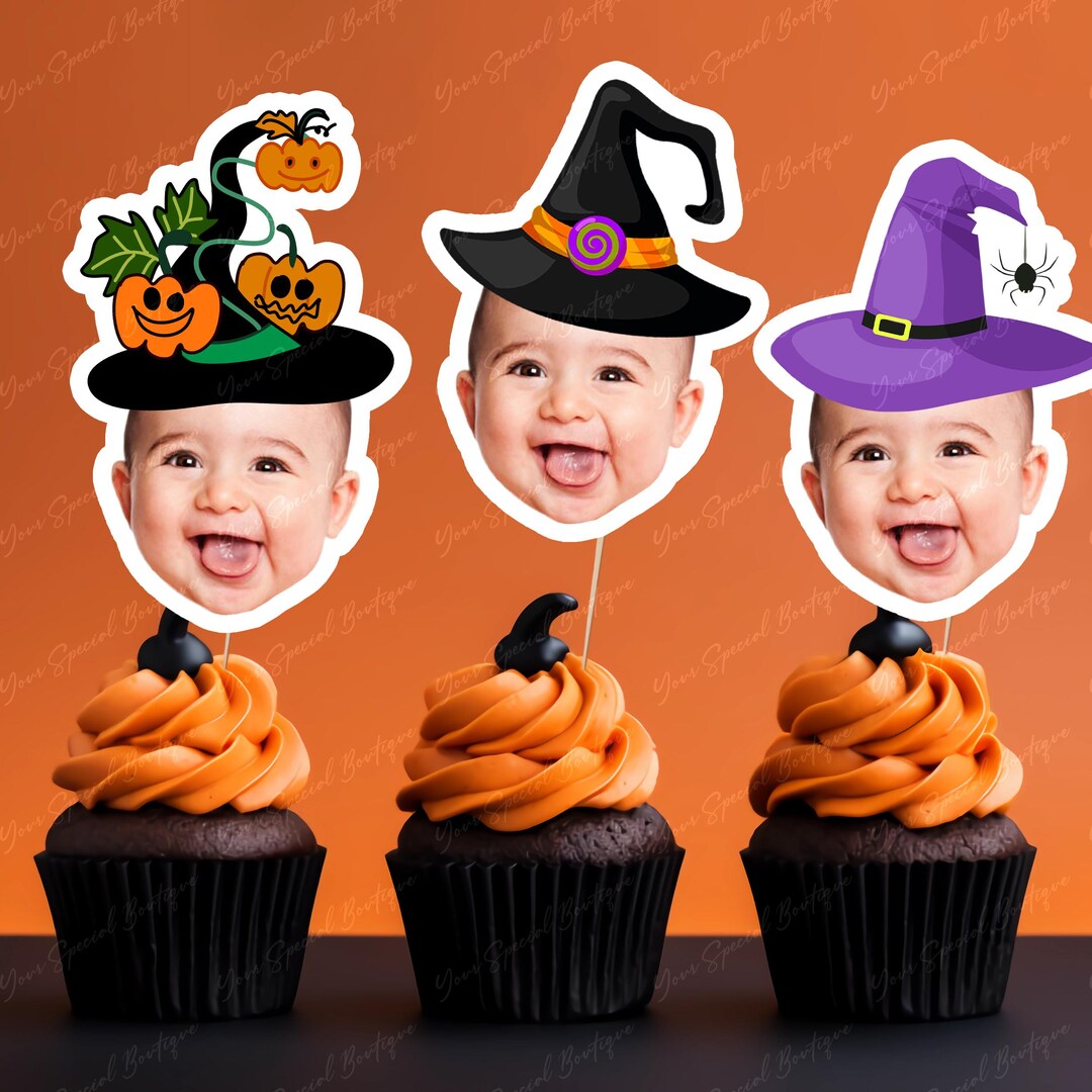 Witch Hat Cupcake Toppers, Witch Party Decor, Halloween Cupcake Toppers ...