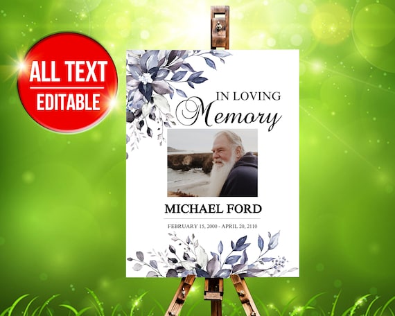 Memorial Welcome Sign Funeral Welcome Sign Template Funeral - Etsy