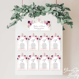 Seating Chart Cards, Seating Chart Wedding, Printable Seating Plan ...