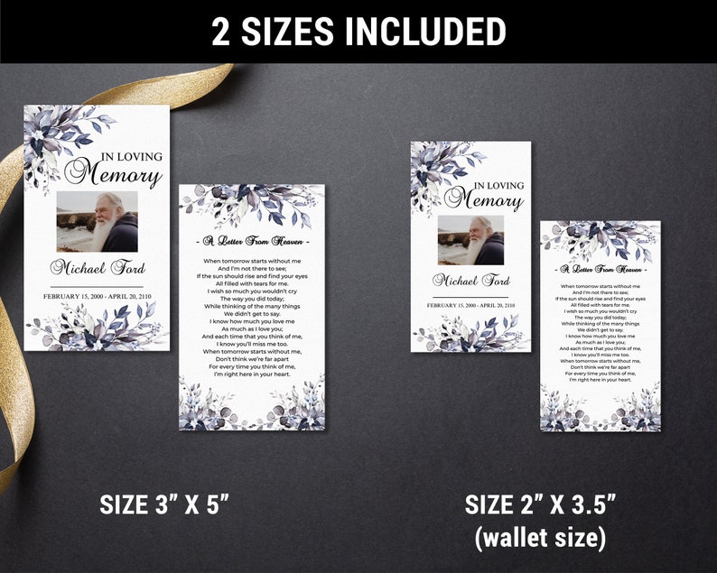 Memorial Prayer Card Man, Funeral Prayer Cards Men, Funeral Prayer Card ...