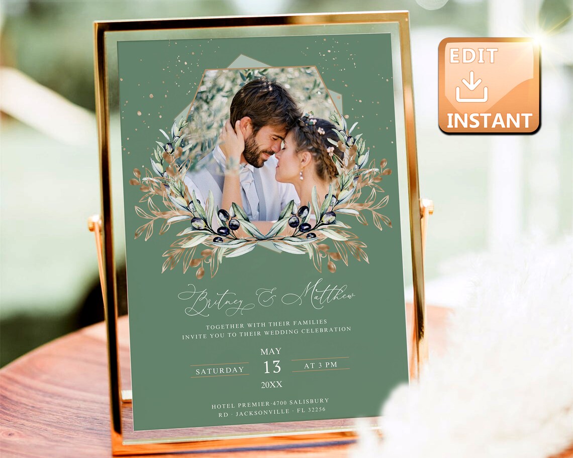 Wedding Invitation With Photo, Wedding Invite Template Download ...