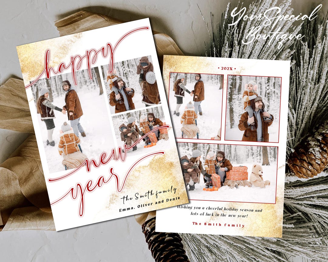 2024 Christmas Photo Card Template, DIY Christmas Photo Collage ...