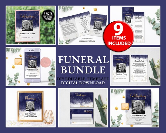 Funeral Bundle Memorial Package Funeral Sign Funeral Sign | Etsy